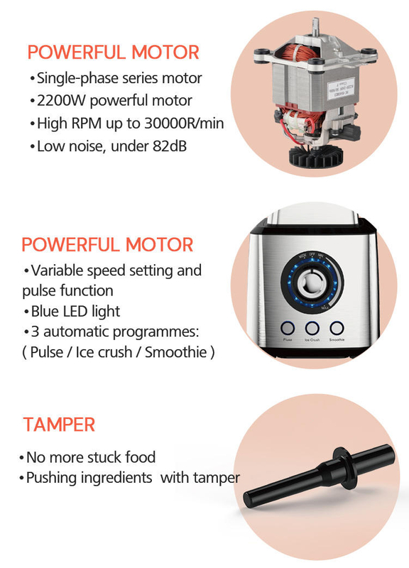 Commercial blender with electric vacuun pressing cover heavy duty ...